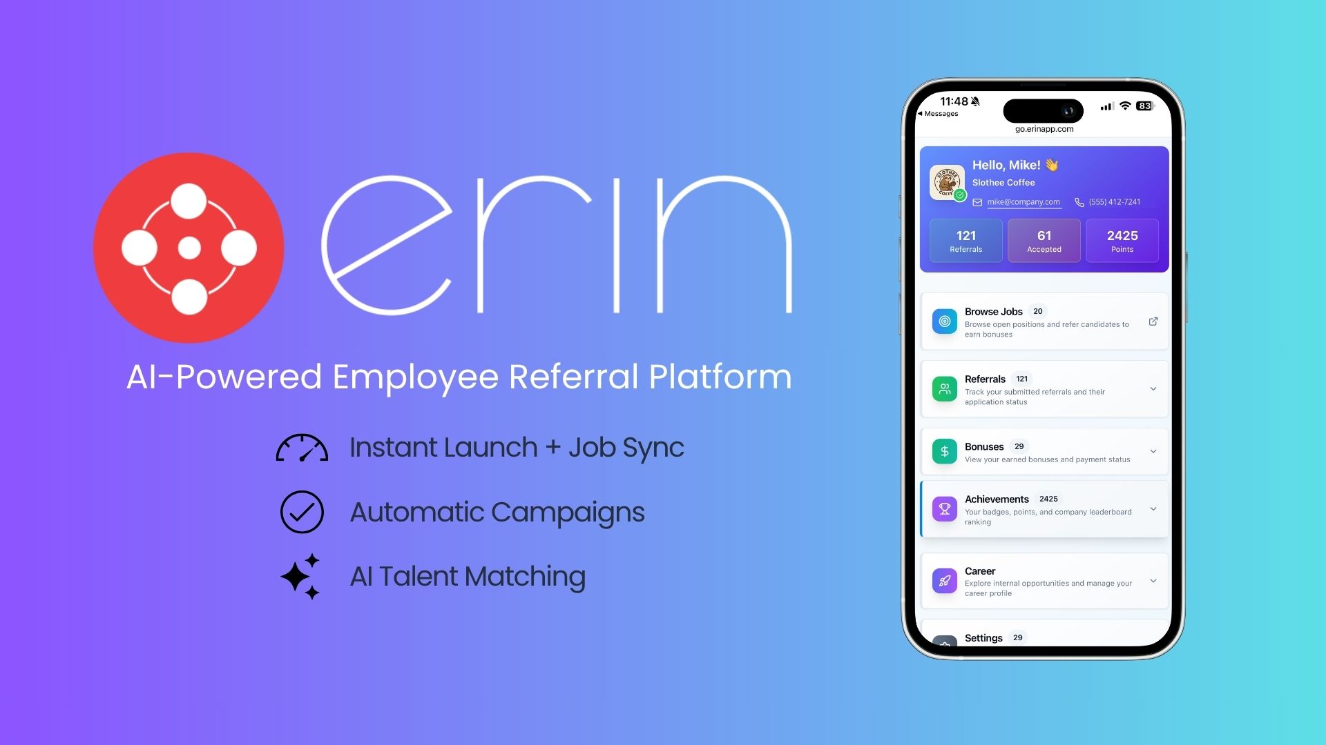 ERIN | AI-Powered Employee Referral Platform